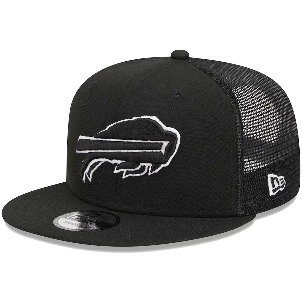 BUFFALO BILLS EVERGREEN TRUCKER 9FIFTY SNAPBACK HAT - BLACK/WHITE – JR ...