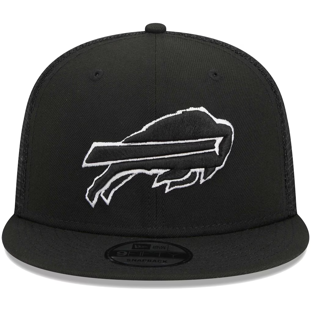 BUFFALO BILLS EVERGREEN TRUCKER 9FIFTY SNAPBACK HAT - BLACK/WHITE – JR ...