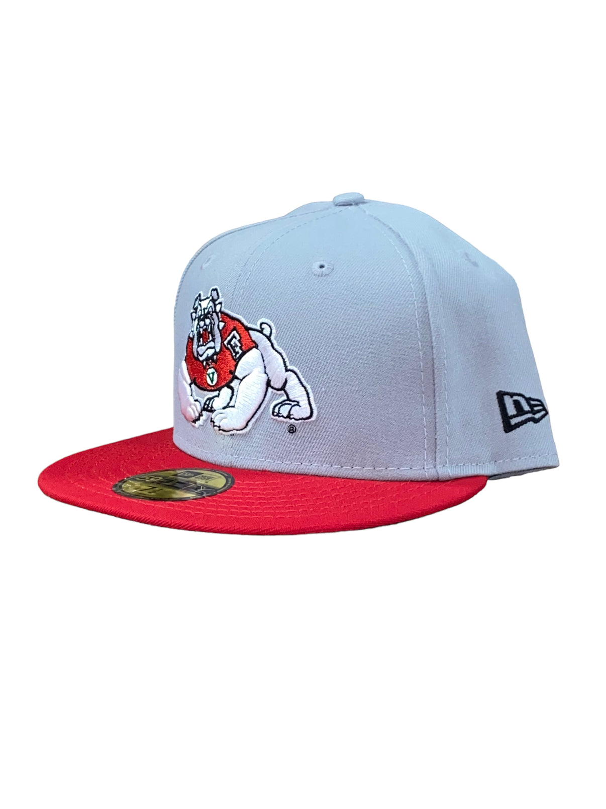 FRESNO STATE BULLDOGS 2-TONE BASIC LOGO 59FIFTY FITTED HAT - GRAY/SCAR ...