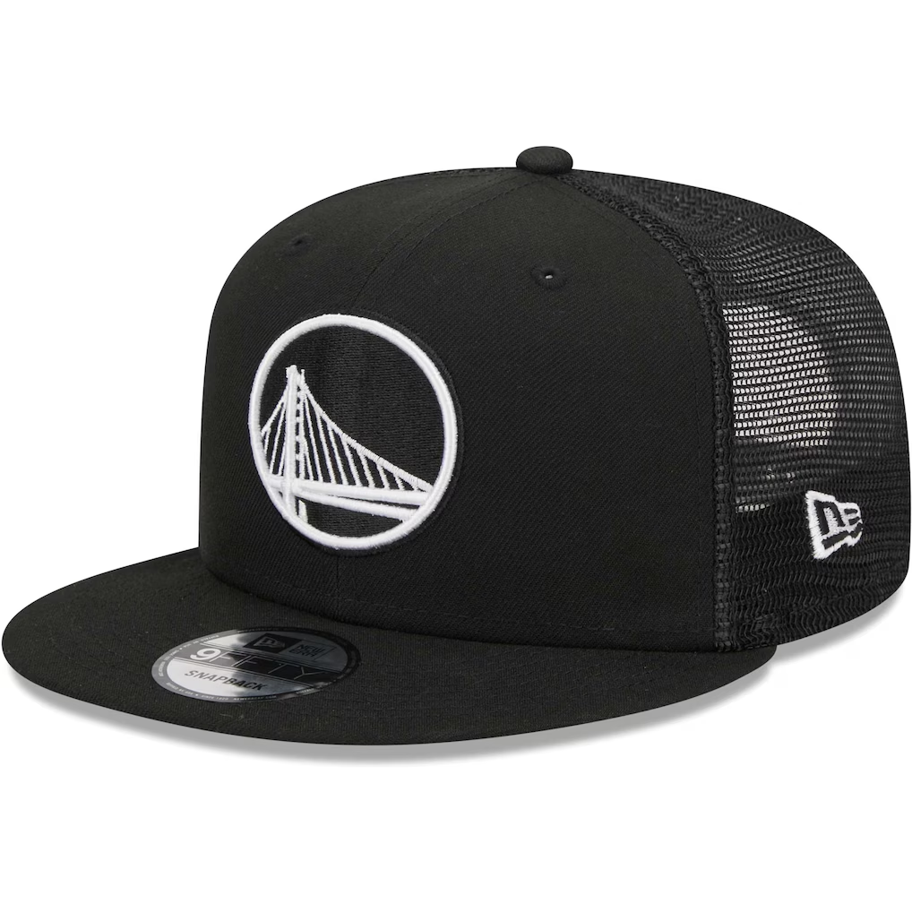 GOLDEN STATE WARRIORS EVERGREEN TRUCKER 9FIFTY SNAPBACK HAT - BLACK/WH ...