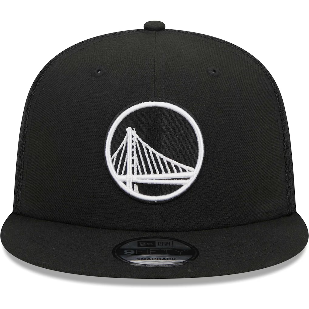 GOLDEN STATE WARRIORS EVERGREEN TRUCKER 9FIFTY SNAPBACK HAT - BLACK/WH ...