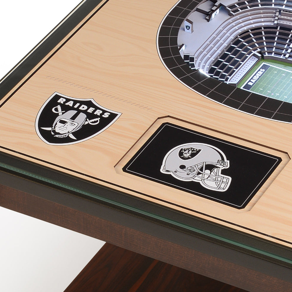LAS VEGAS RAIDERS 25 LAYER 3D STADIUM LIGHTED END TABLE – JR'S SPORTS