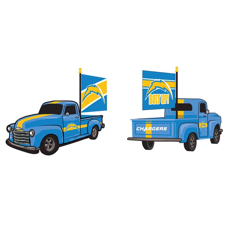 LOS ANGELES CHARGERS 9" RALLY TRUCK GARDEN STATUE WITH FLAG – JR'S SPORTS