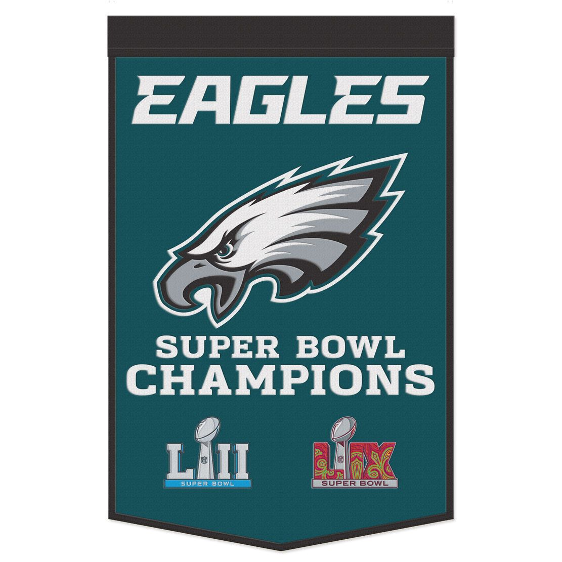 PHILADELPHIA EAGLES SUPER BOWL LIX CHAMPIONS 24" X 38" WOOL BANNER – JR'S SPORTS