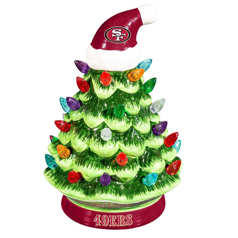 SAN FRANCISCO 49ERS 8" LED CERAMIC CHRISTMAS TREE – JR'S SPORTS