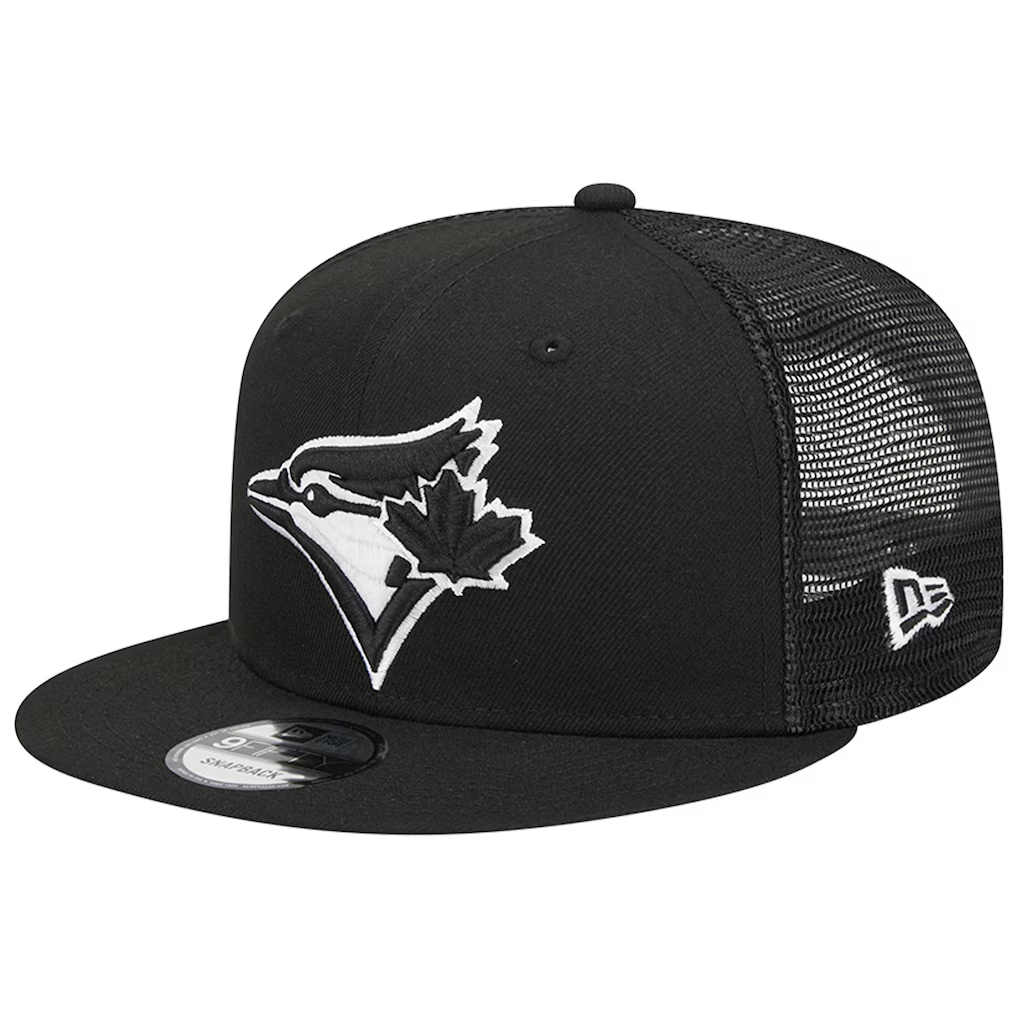 TORONTO BLUE JAYS EVERGREEN TRUCKER 9FIFTY SNAPBACK HAT - BLACK/WHITE ...