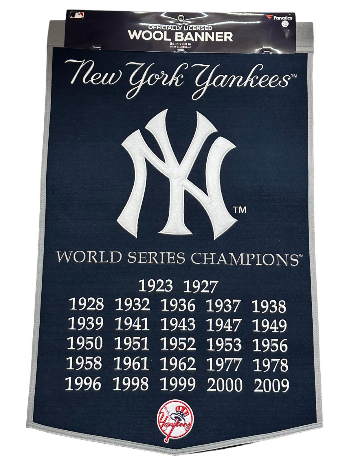 NEW YORK YANKEES 24" X 38" PRIMARY WOOL BANNER – JR'S SPORTS