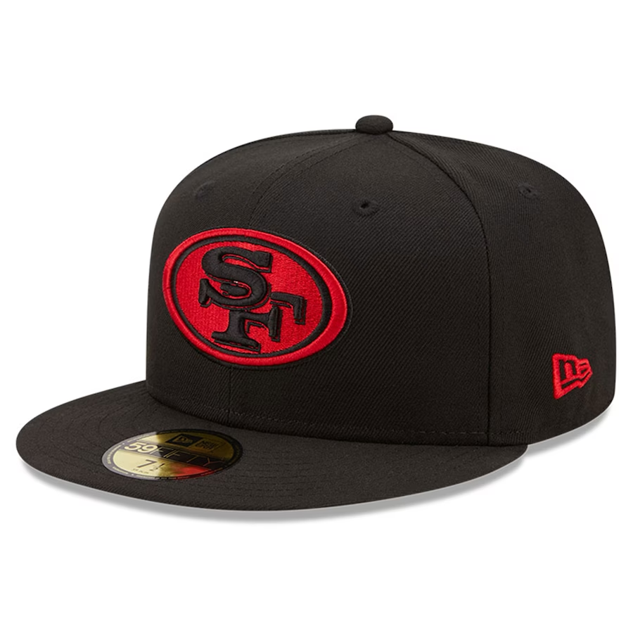 SAN FRANCISCO 49ERS ALTERNATE BLACK BASIC LOGO 59FIFTY FITTED – JR'S SPORTS